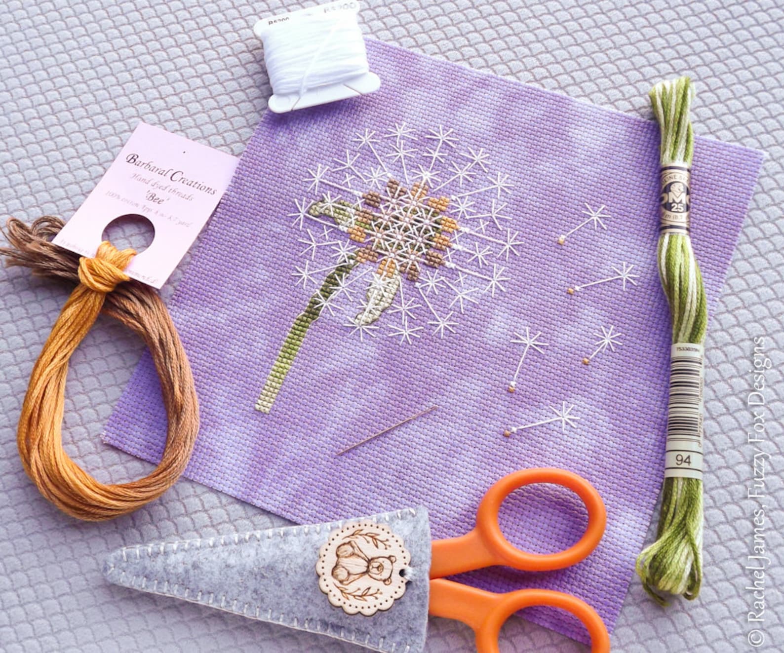 Dandelion Cross Stitch Pattern PDF | Chart for Colour Variations ...