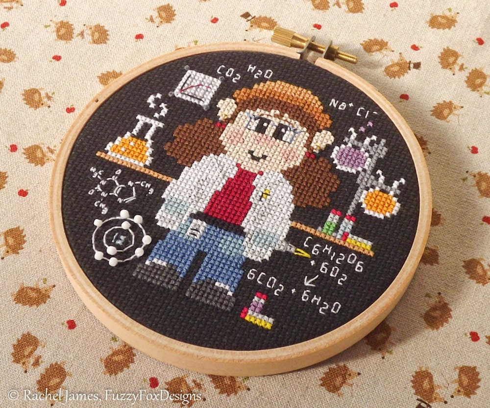 Scientist Cross Stitch Pattern PDF | Wee Little Workers Series - Etsy