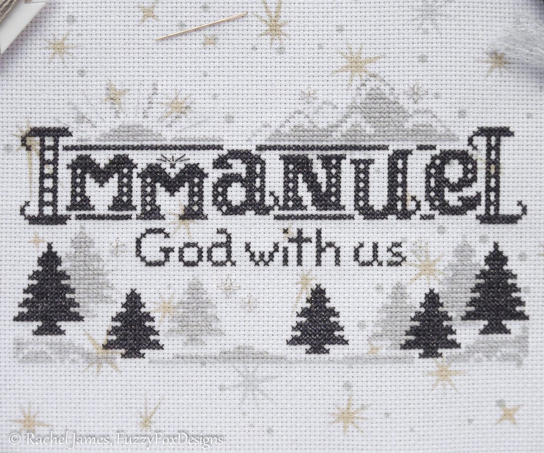 Immanuel Cross Stitch Pattern PDF | Christian Christmas Cross Stitch ...