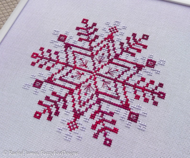 Variegated Snowflake Cross Stitch Pattern PDF | Snowflake 3 | Chart for ...