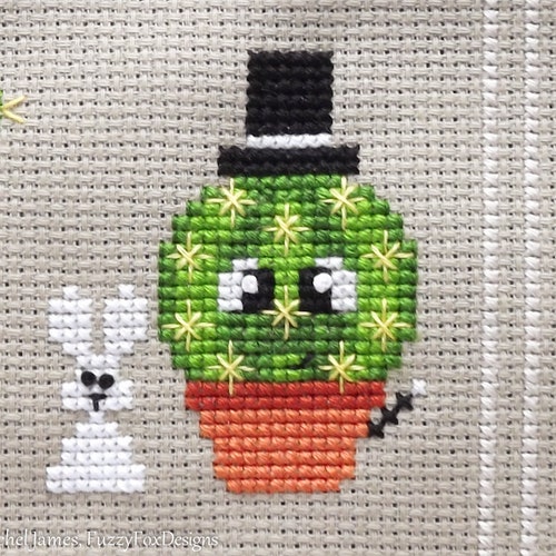 Freja the Cactus Cross Stitch Pattern PDF Prickly but Cute - Etsy