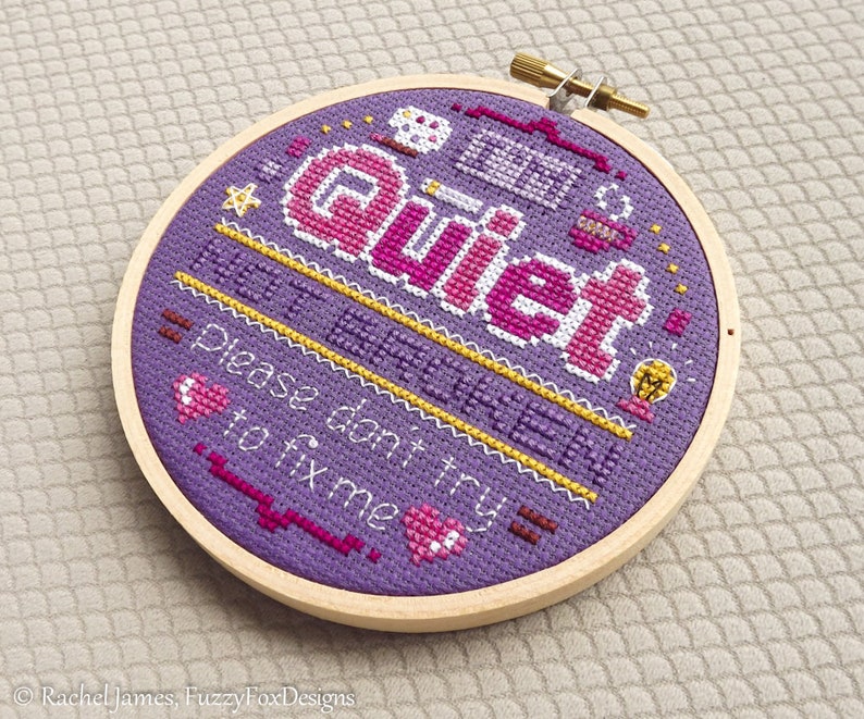 I'm Quiet Cross Stitch Pattern PDF Introvert Cross | Etsy