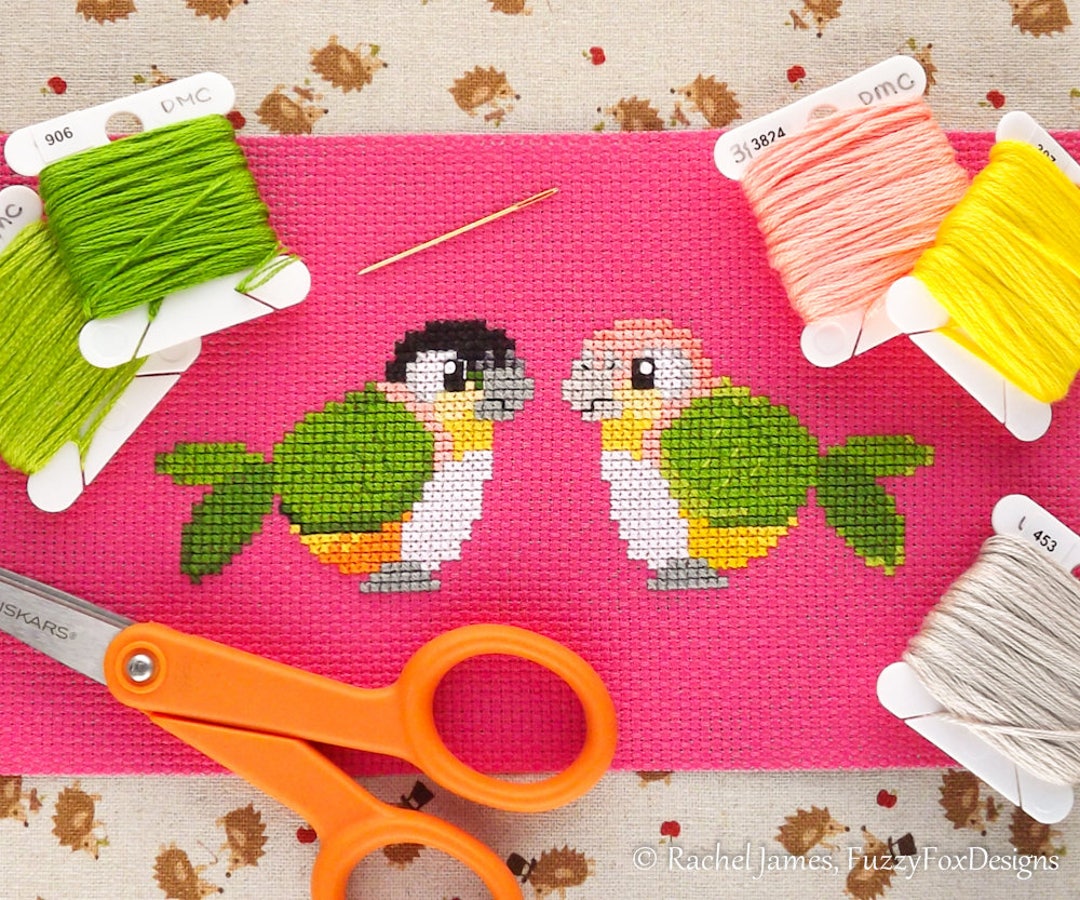 Cute Caique Cross Stitch Pattern PDF | Black-headed & White-bellied ...