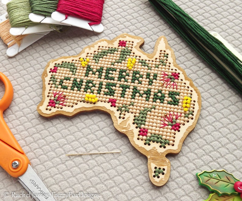 Merry Christmas Design for Australia Blanks Cross Stitch Pattern PDF ...