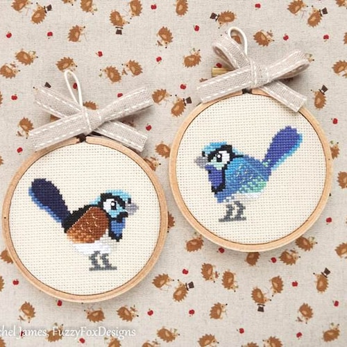 Red Robin Cross Stitch Pattern PDF Cute Bird Counted Cross - Etsy