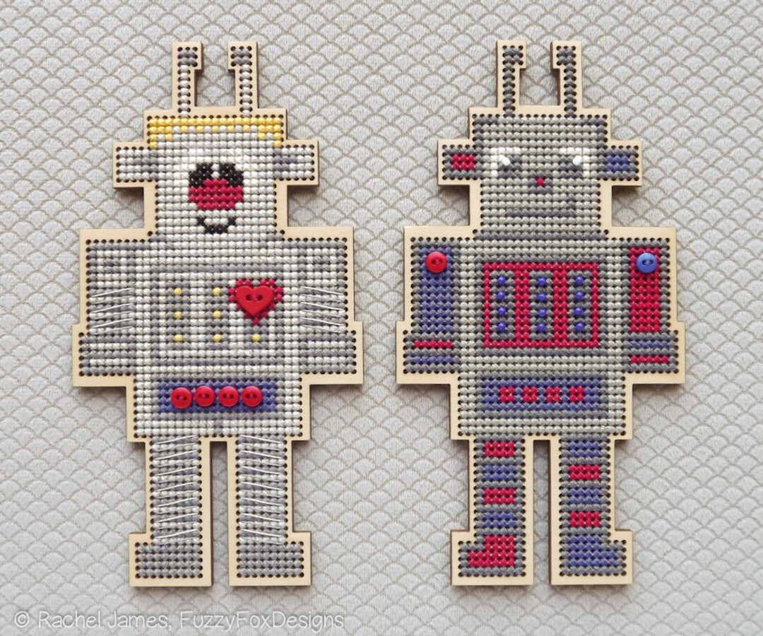 Robot Cross Stitch Pattern PDF | Pattern for Toms New Old Things Robot ...