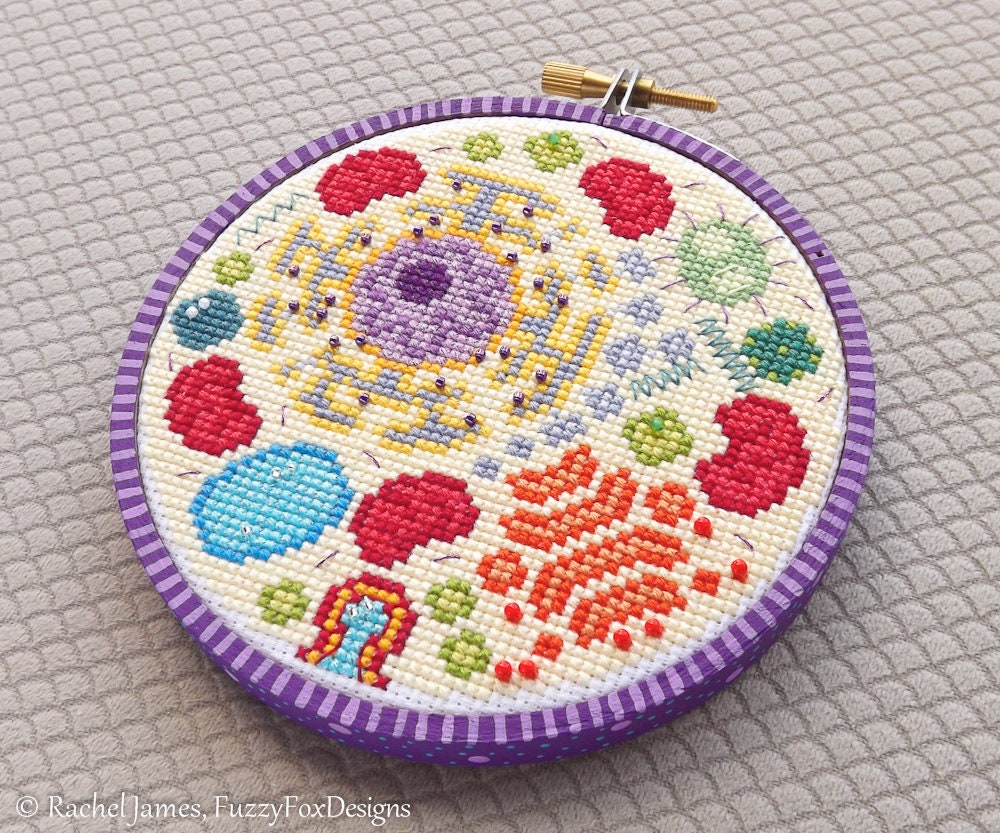 Mini Animal Cell Cross Stitch Pattern PDF Cell Biology | Etsy
