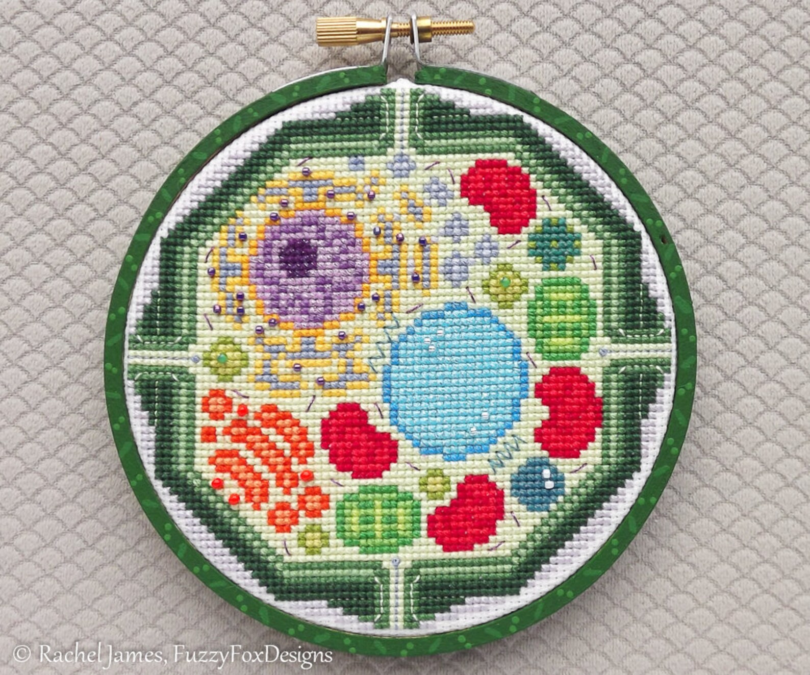 Mini Plant Cell Cross Stitch Pattern PDF | Plant Cell Biology Counted ...
