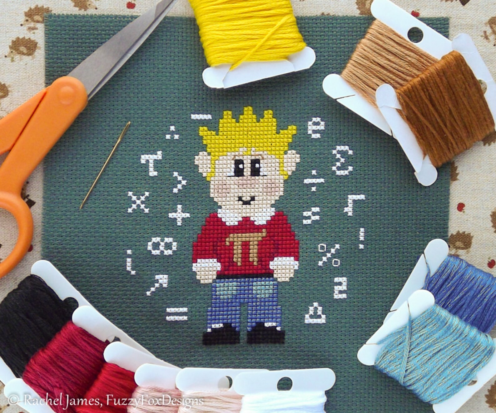 Mathematician Cross Stitch Pattern PDF | Wee Little Workers Series - Etsy