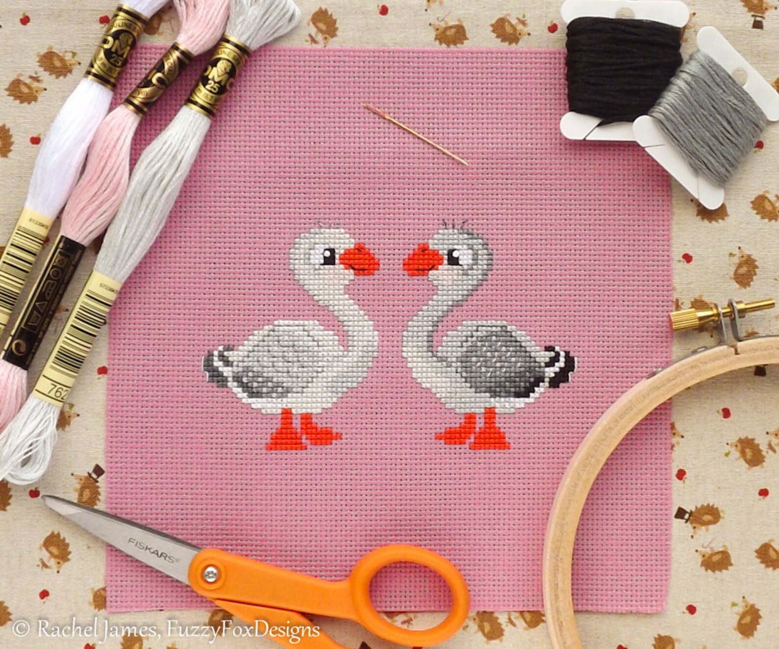 Gorgeous Geese Cross Stitch Pattern PDF | Cute Bird Counted Cross ...