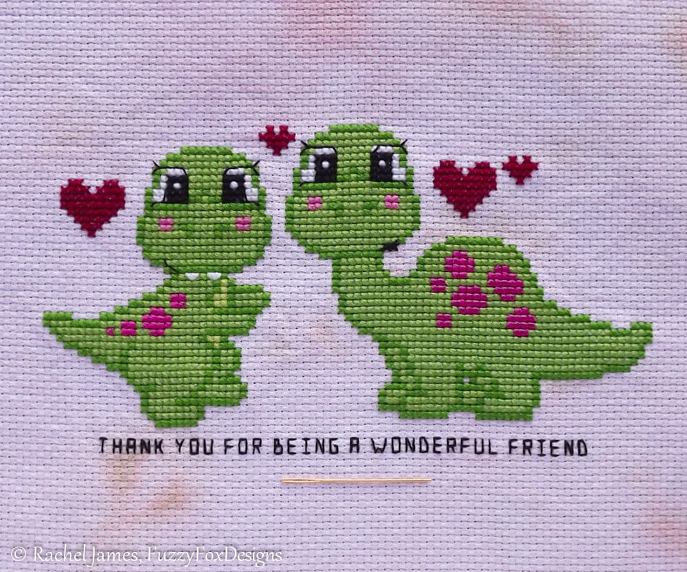 Dinosaur Cross Stitch Pattern PDF | Cute Tyrannosaurus Rex and ...
