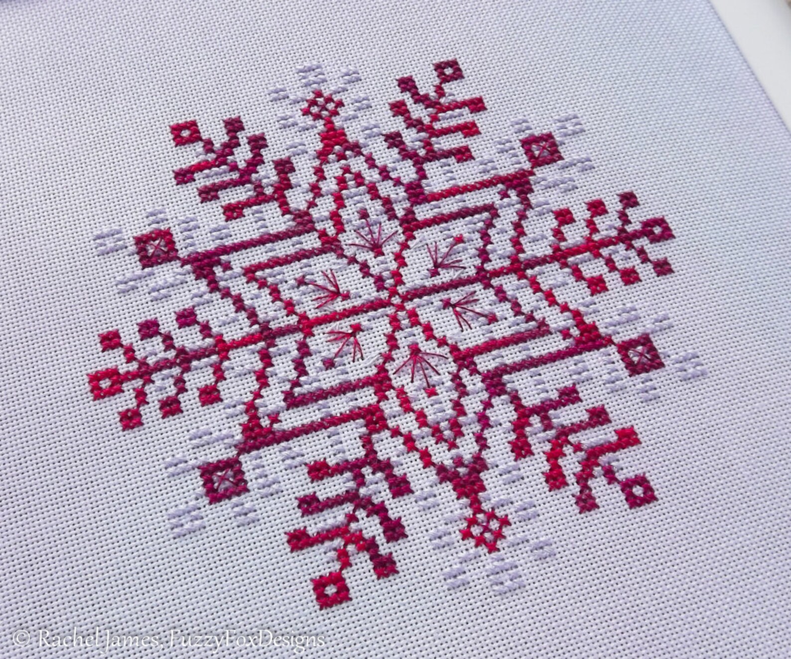 Variegated Snowflake Cross Stitch Pattern PDF | Snowflake 3 | Chart for ...