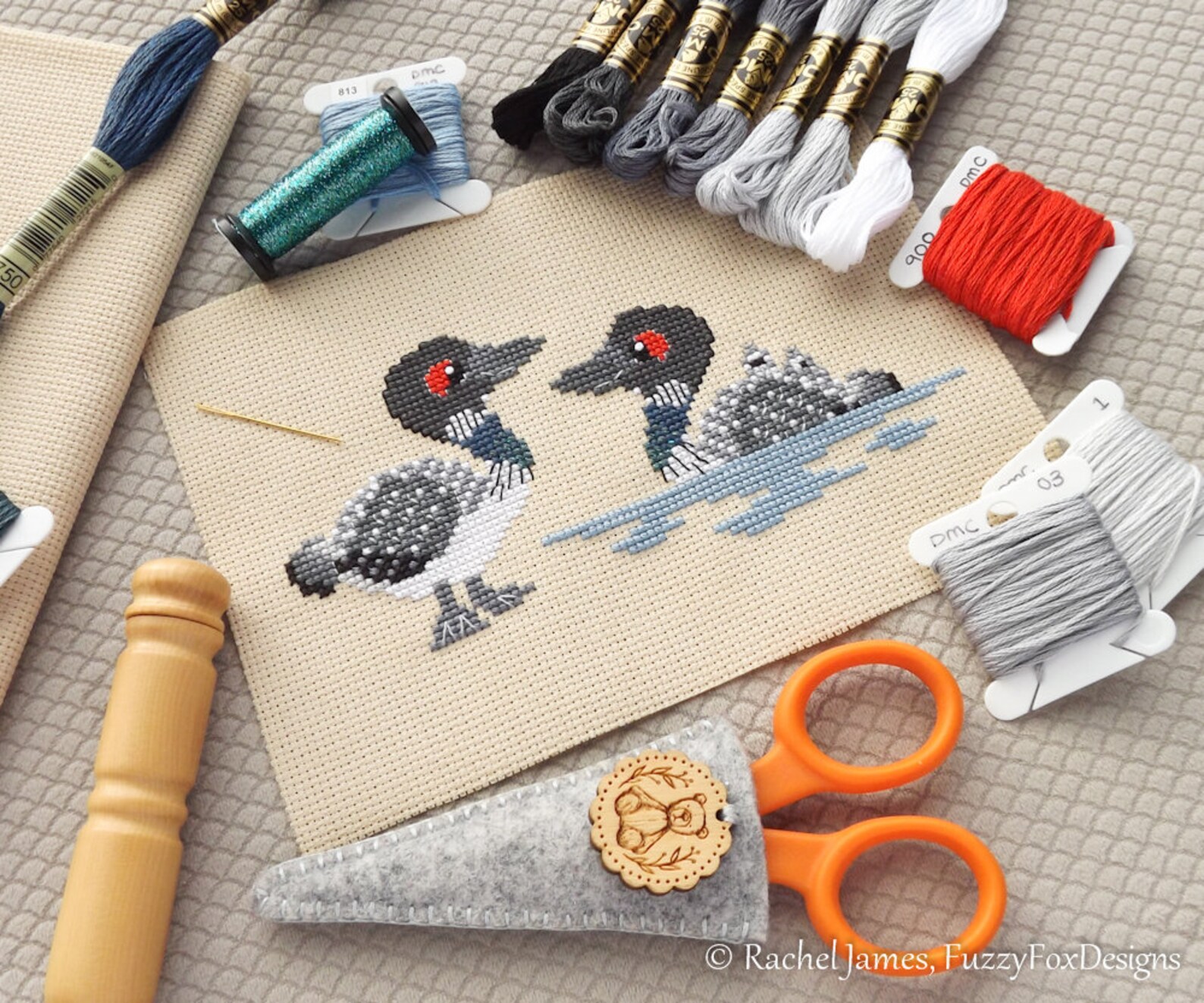 Cute Common Loons Cross Stitch Pattern PDF Common Loon - Etsy