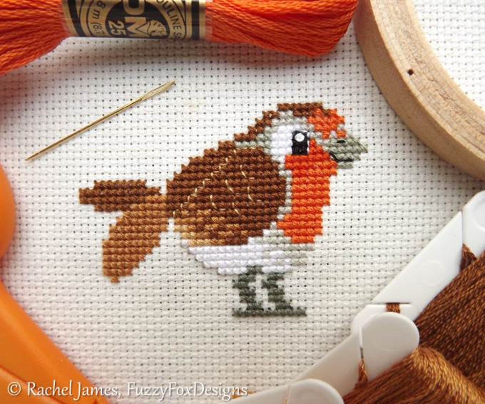 Red Robin Cross Stitch Pattern PDF Cute Bird Counted Cross | Etsy Canada