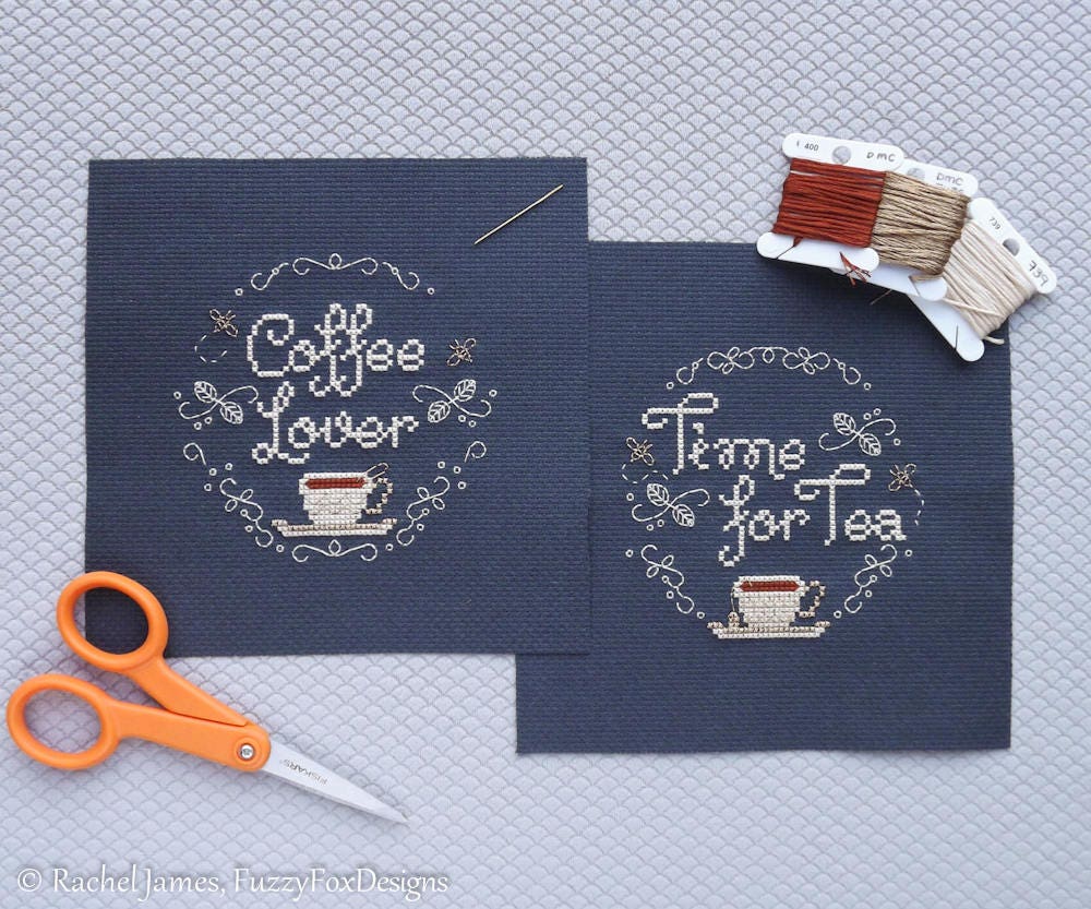 Chalk Board Cross Stitch Pattern PDF | Coffee Lover | Time for Tea ...