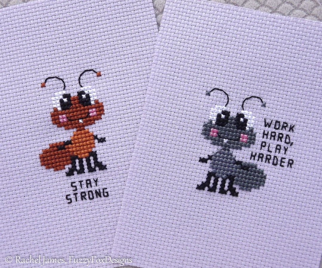 Two Tiny Ants Cross Stitch Pattern PDF | Seven Mini Motivators Series ...