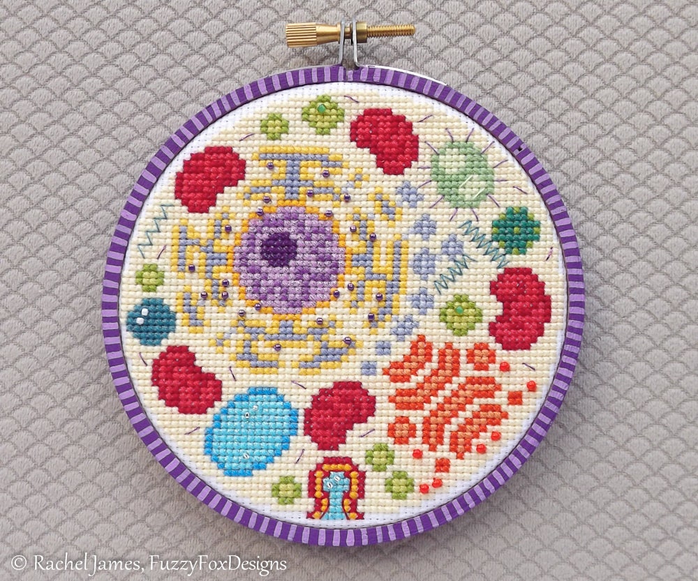 Mini Animal Cell Cross Stitch Pattern PDF Cell Biology | Etsy