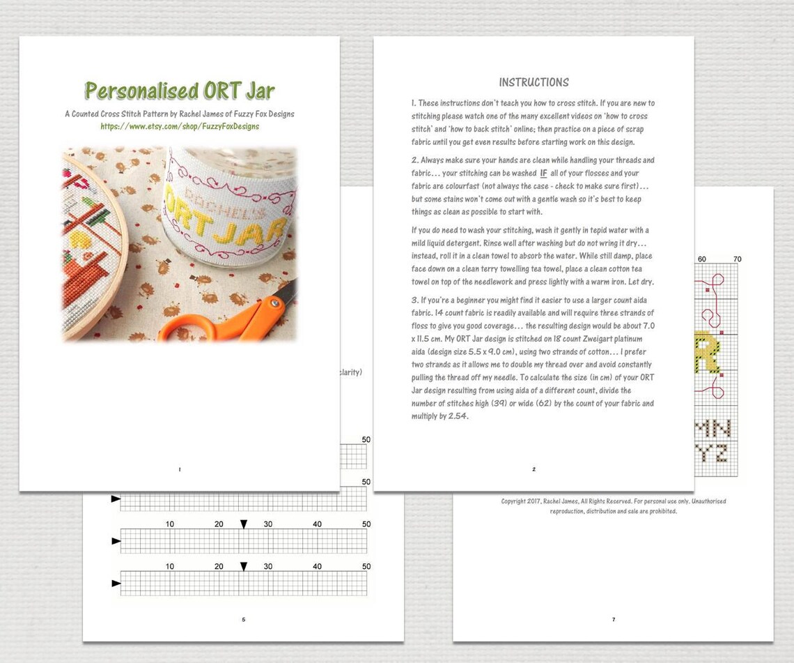 Personalised ORT Jar Cross Stitch Pattern PDF | Etsy