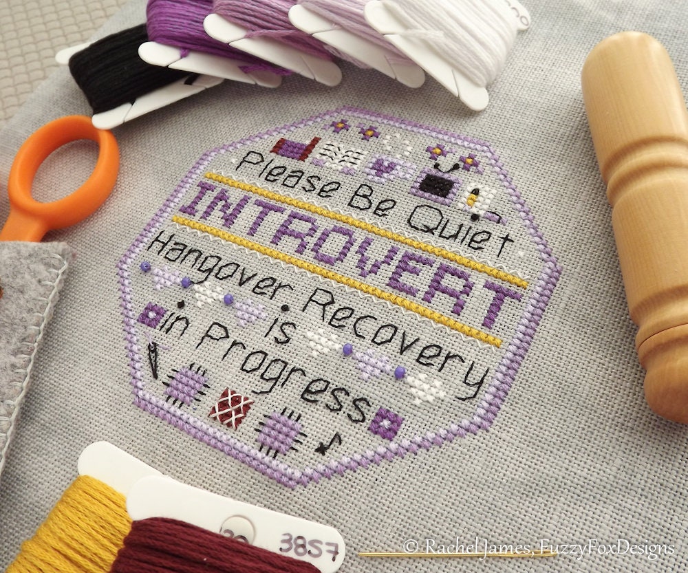 Introvert Hangover Cross Stitch Pattern PDF Introvert Cross - Etsy ...