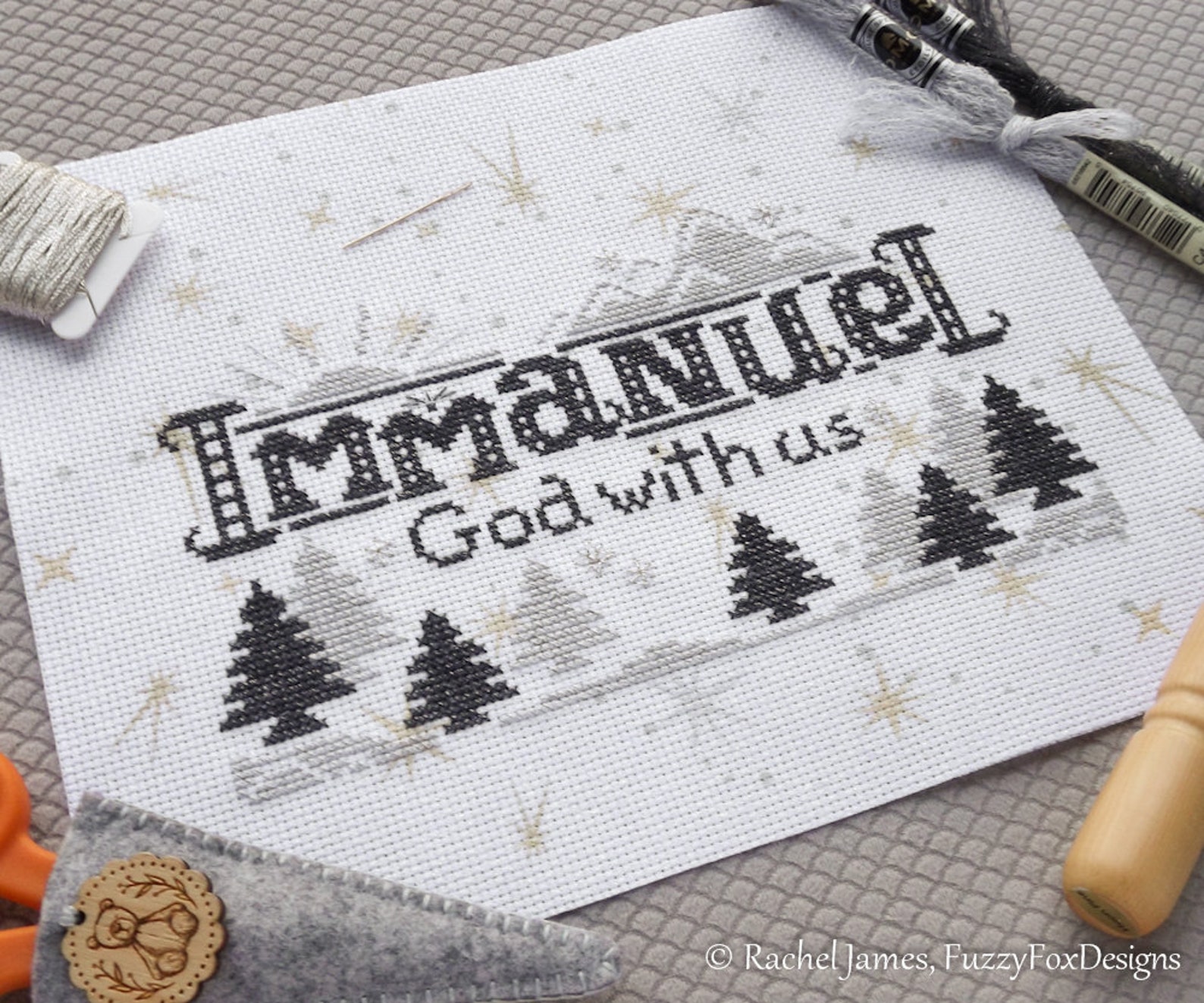 Immanuel Cross Stitch Pattern PDF | Christian Christmas Cross Stitch ...