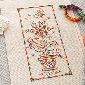 Variegated Flower Panel Cross Stitch Pattern PDF | Chart for Colour ...