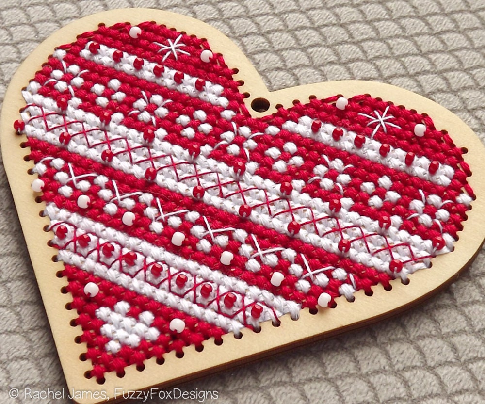 Scandi Heart Cross Stitch Pattern PDF Pattern for Toms New - Etsy