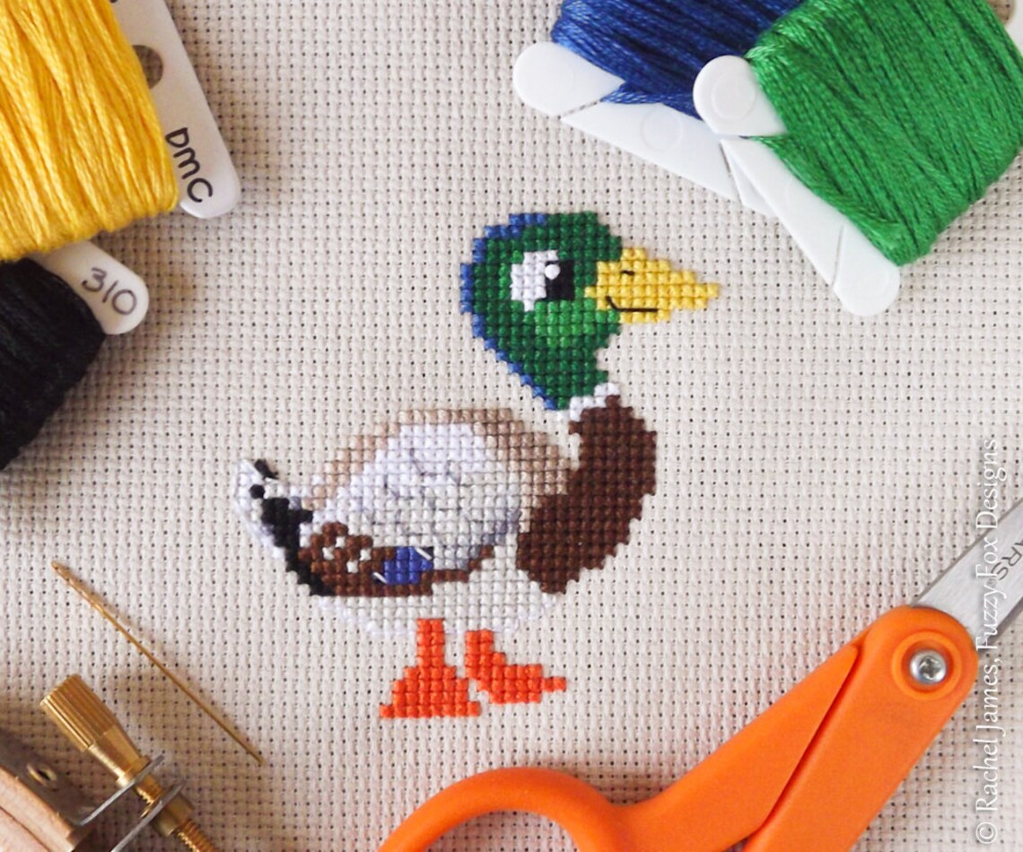 Marvellous Mallard Duck Cross Stitch Pattern PDF Cute Bird | Etsy