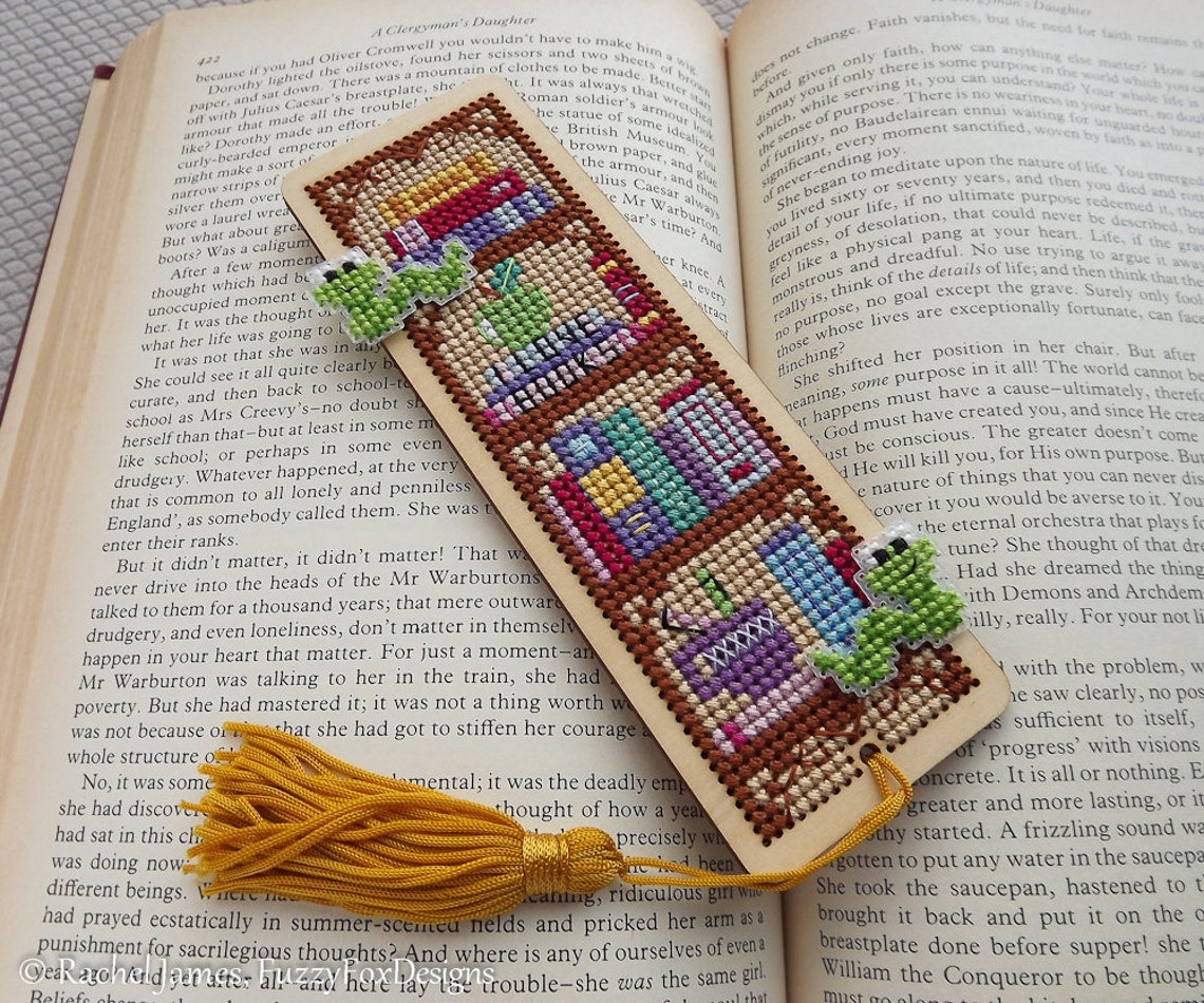 Bookshelf Bookmark Cross Stitch Pattern PDF Pattern for Toms | Etsy