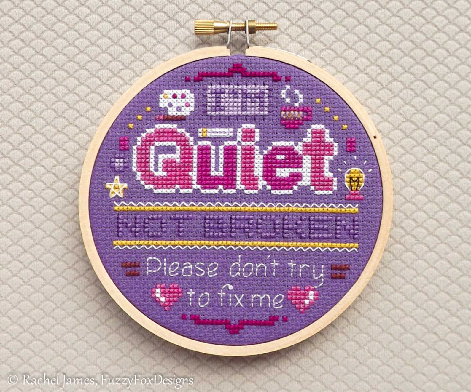 I'm Quiet Cross Stitch Pattern PDF Introvert Cross | Etsy