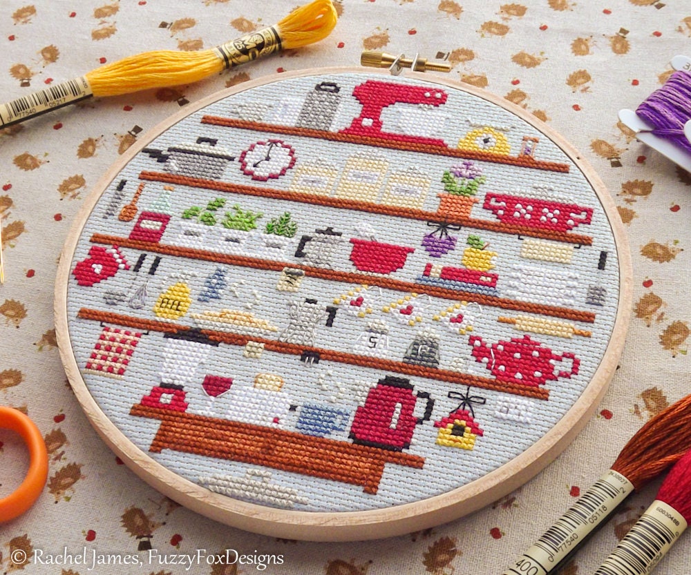 Cute Kitchen Cross Stitch Pattern PDF Cute Room Cross Stitch - Etsy