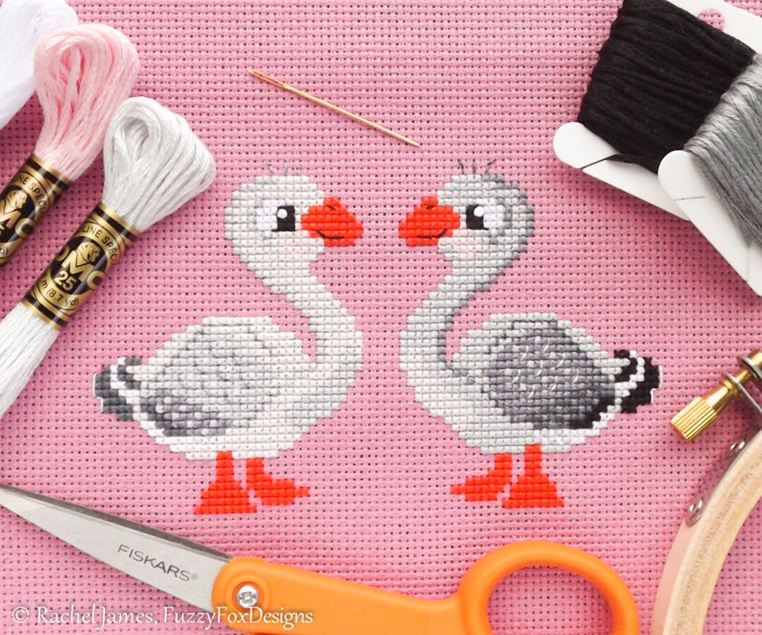 Gorgeous Geese Cross Stitch Pattern PDF | Cute Bird Counted Cross ...