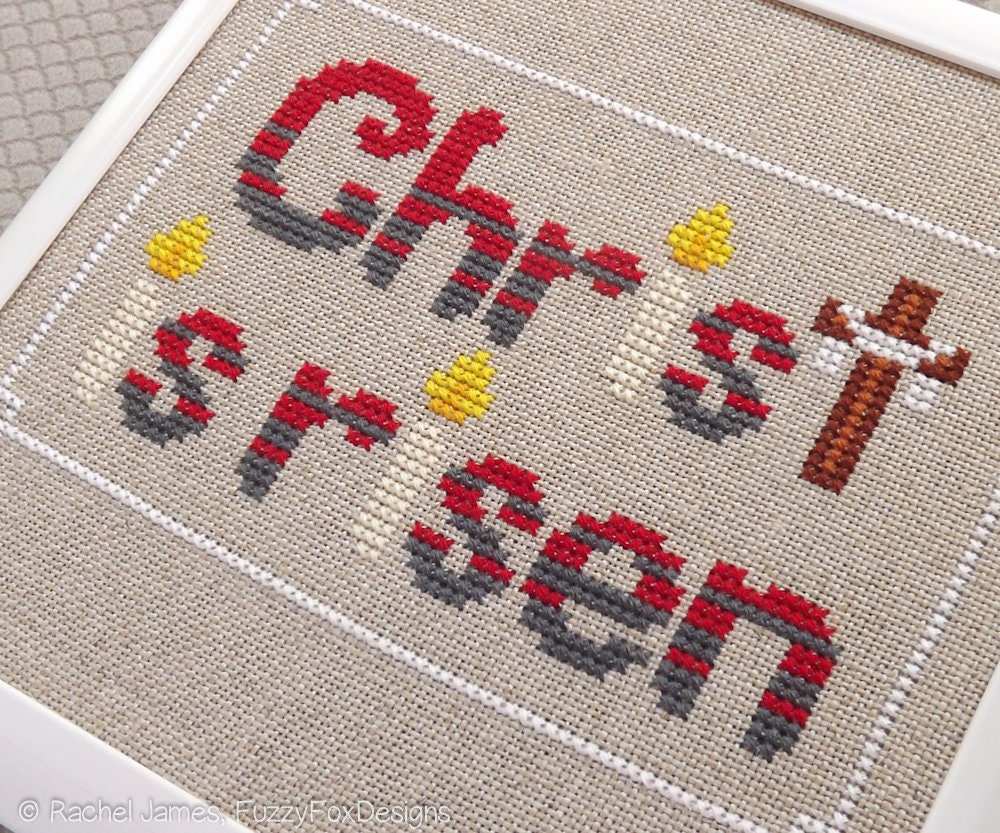 Easter Cross Stitch Pattern PDF | Christ is Risen Cross Stitch - Etsy