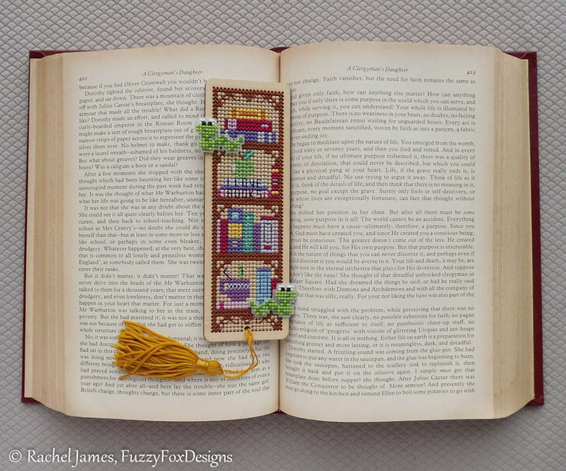 Bookshelf Bookmark Cross Stitch Pattern PDF Pattern for Toms | Etsy