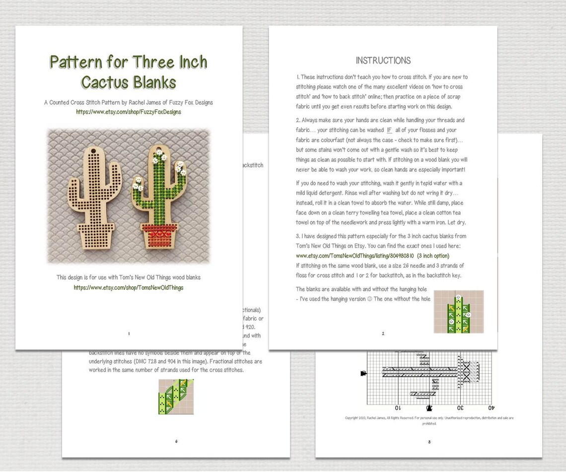 Saguaro Cactus Cross Stitch Pattern PDF Pattern for Toms New - Etsy