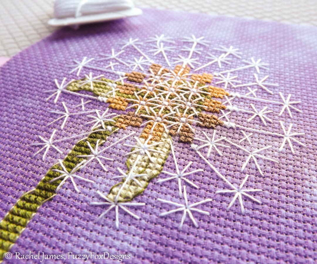 Dandelion Cross Stitch Pattern PDF | Chart for Colour Variations ...