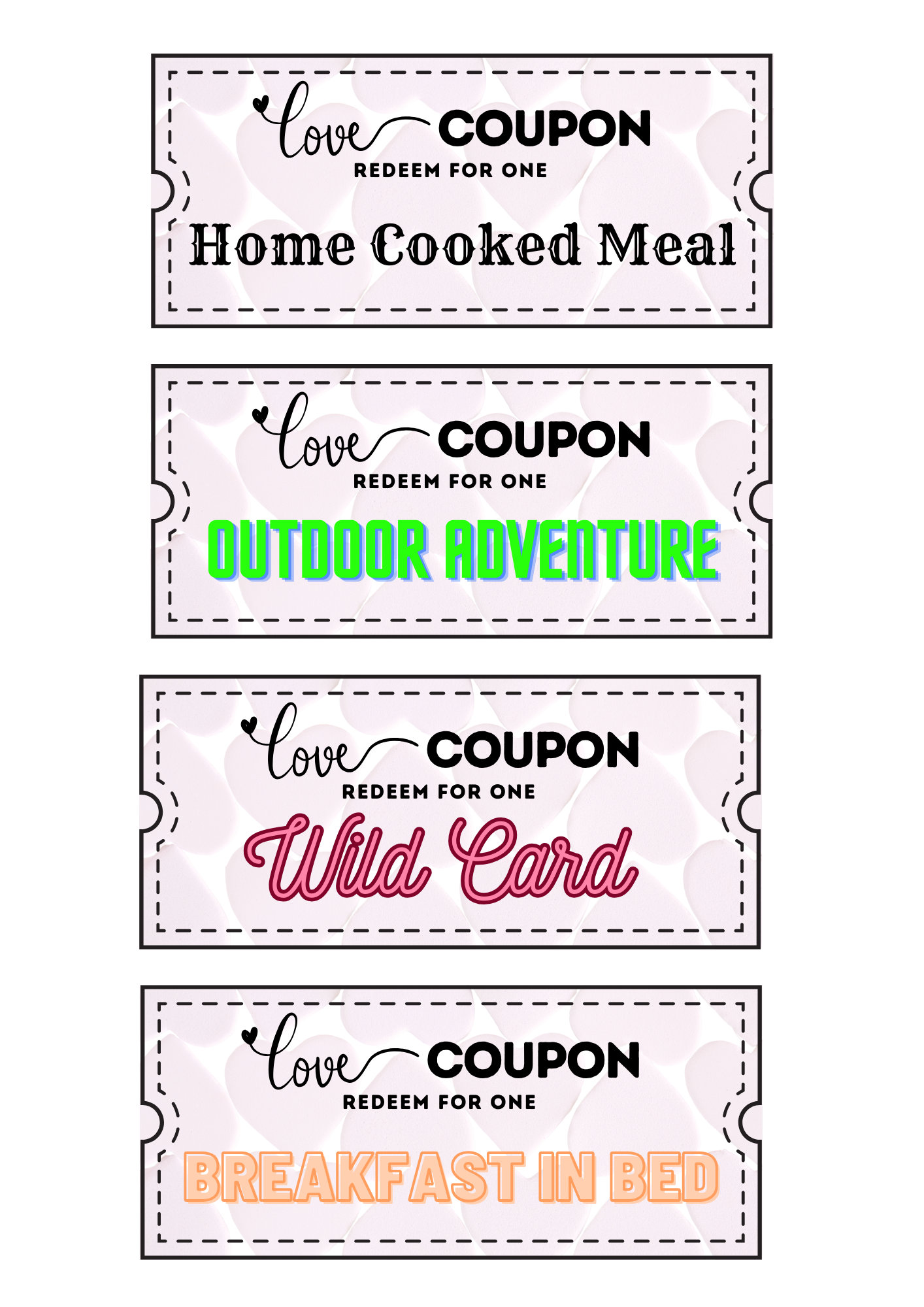 LOVE COUPONS, Printable, Customize, Cute, Fun, Loving, Coupons ...