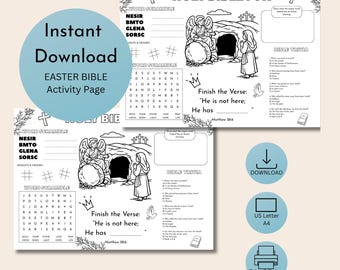 Holy Week Bible Activity Placemat for Kids | Christian Easter Printable ...