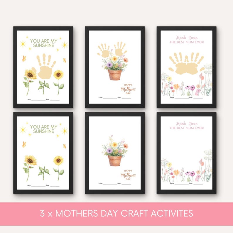 Mothers Day Handprint Craft for Kids, Printable Keepsake Gift Card DIY ...