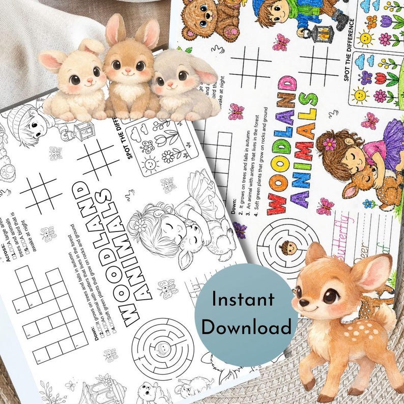 Woodland Animals Activity Sheet Printable for Kids, Forest Learning ...