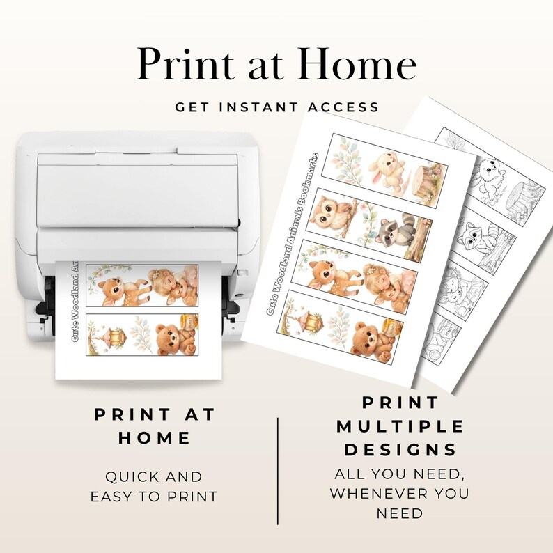 Woodland Animal Bookmarks Printable, Colouring Bookmarks for Kids ...