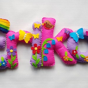 Felt Name Banner in a Summer Theme. Childrens Bedroom Decor. Nursery ...