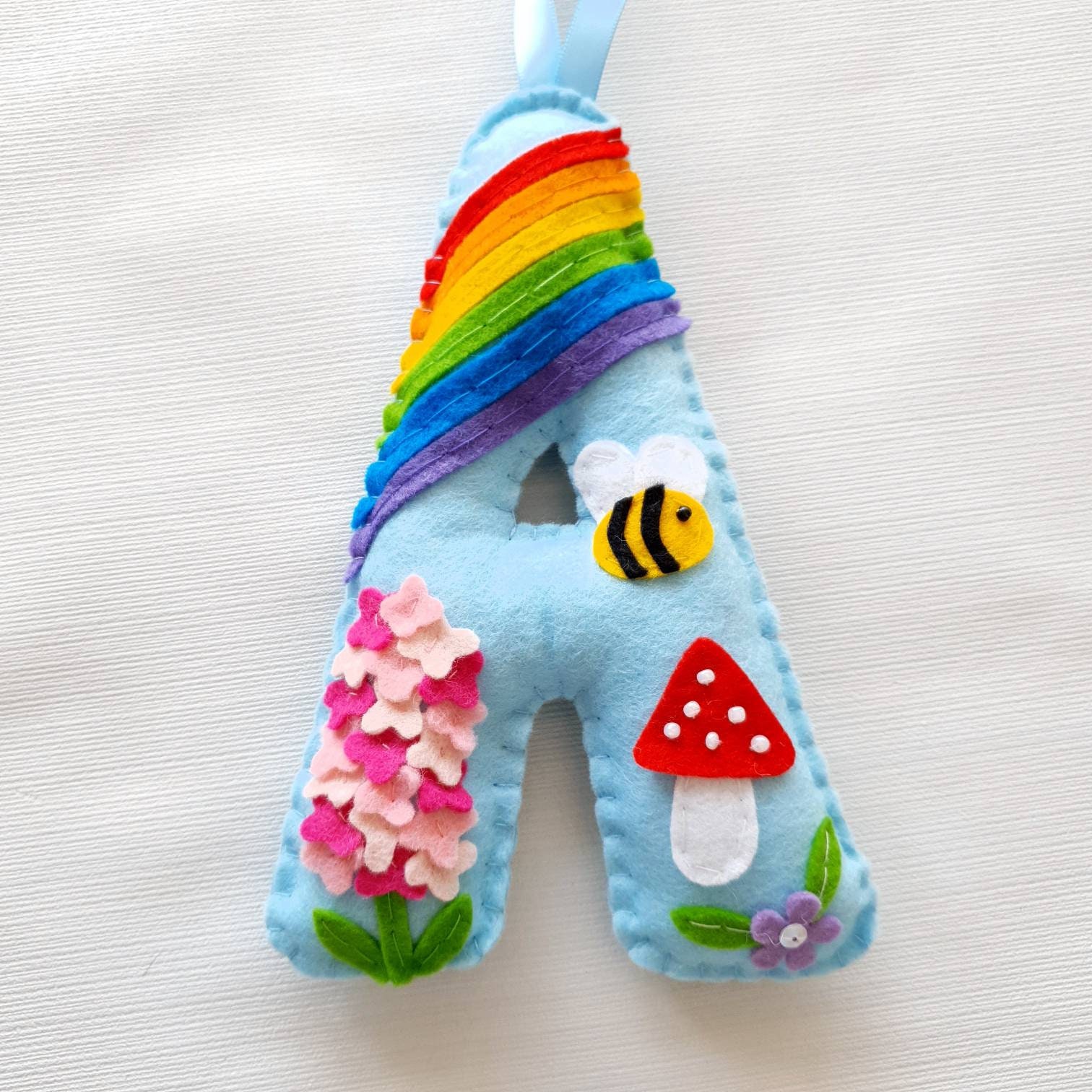 Personalised Hanging Letter. 18cm Decorated Felt Initial. | Etsy