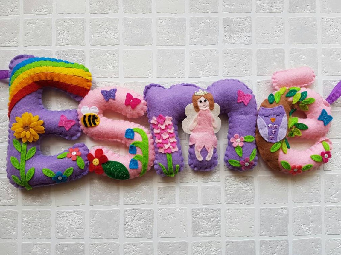 Felt Name Banner in a Summer Theme. Childrens Bedroom Decor. Nursery ...