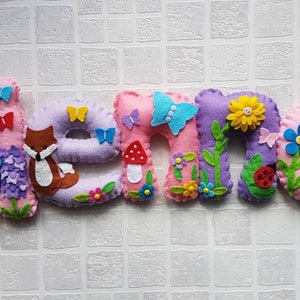 Felt Name Banner in a Summer Theme. Childrens Bedroom Decor. Nursery ...