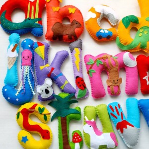 Felt Alphabet Garland in Rainbow Colours. Bright, Educational Wall ...