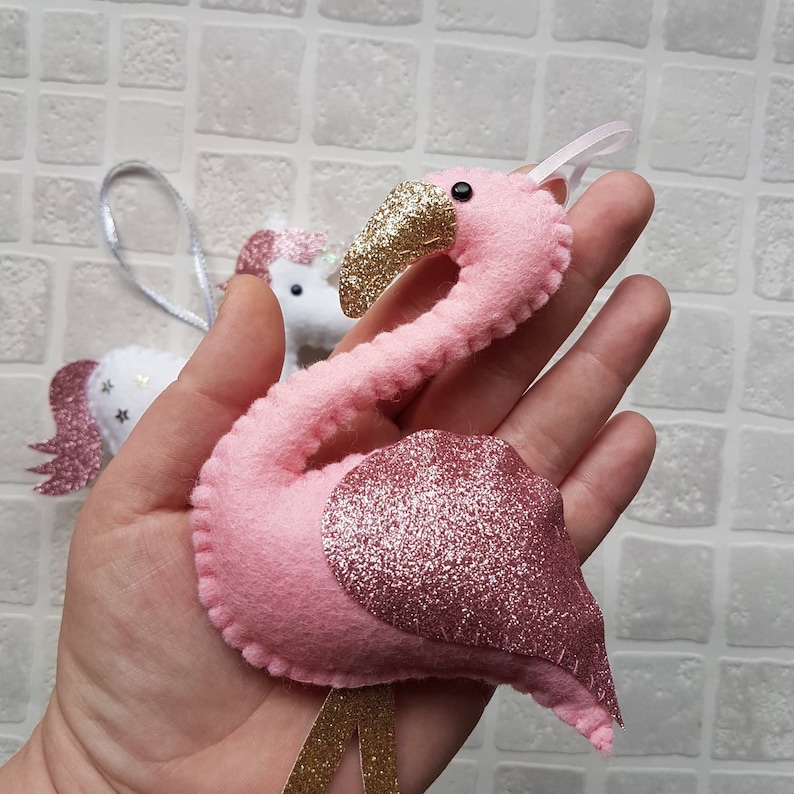 Glitter Flamingo Hanging Decorations Felt Flamingos Flamingo - Etsy UK