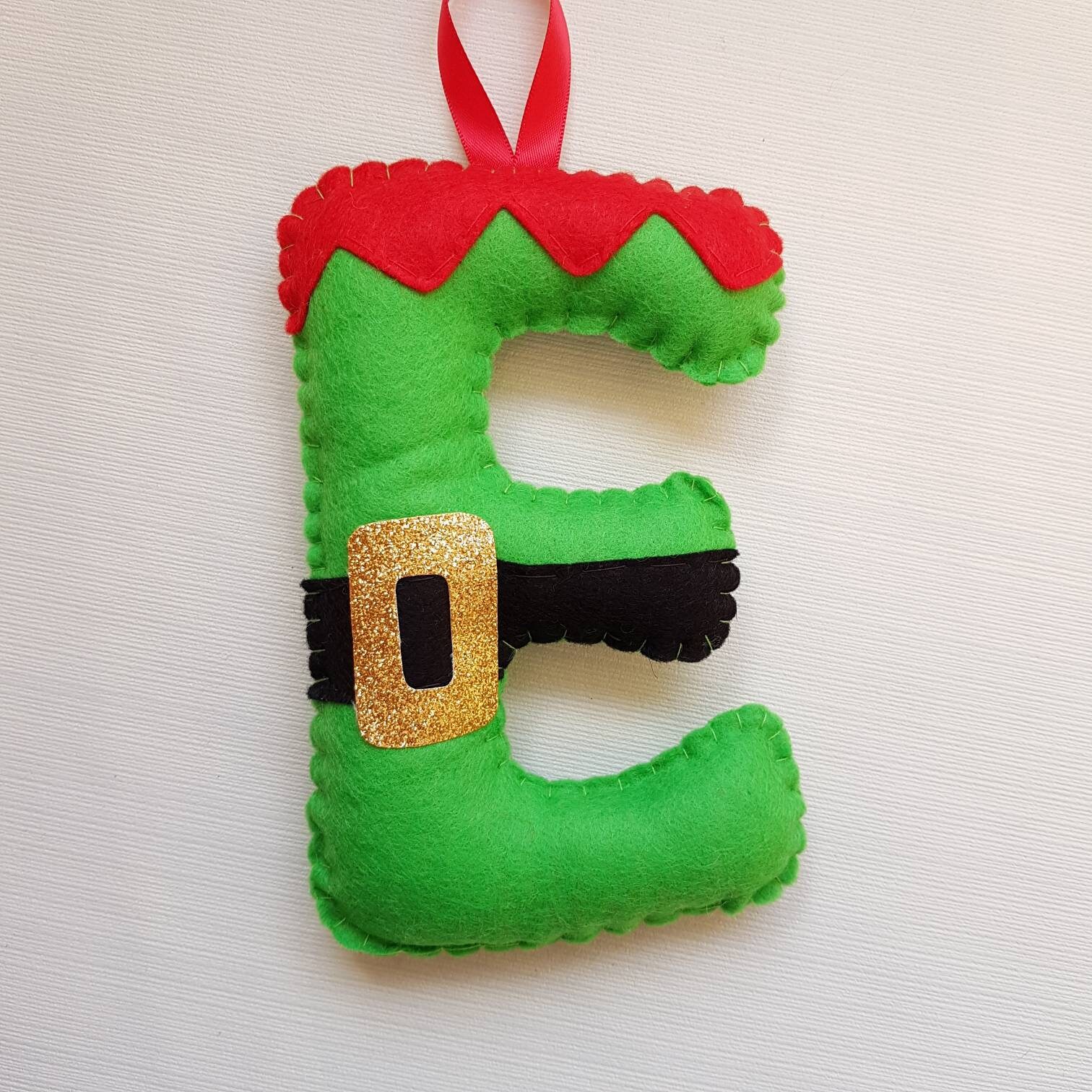 Personalised Christmas Elf Hanging Letter. 18cm Felt Initial. - Etsy UK