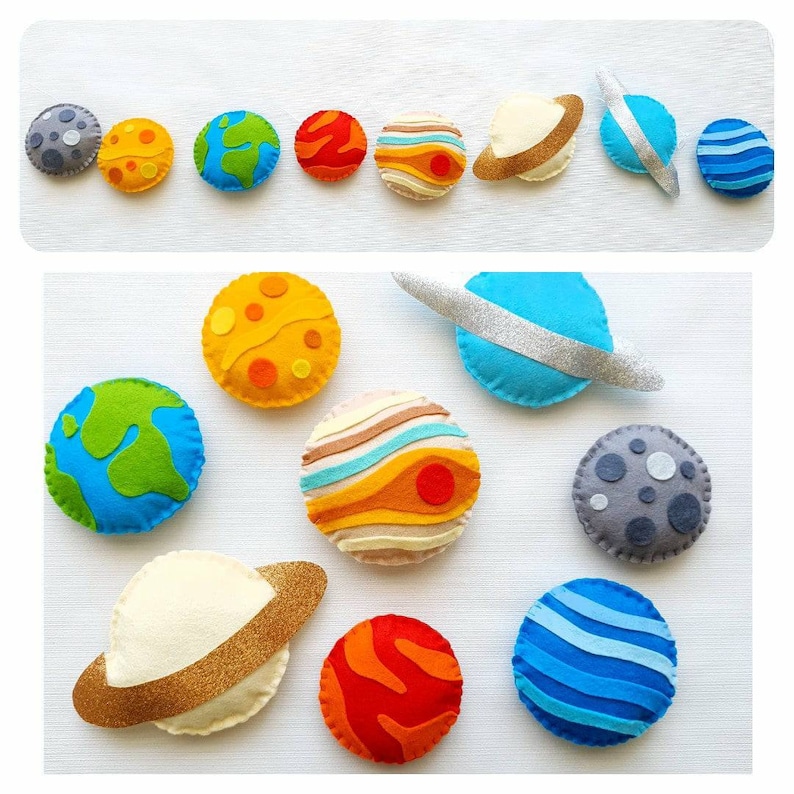 Solar system garland. Felt planets bunting. Space theme | Etsy