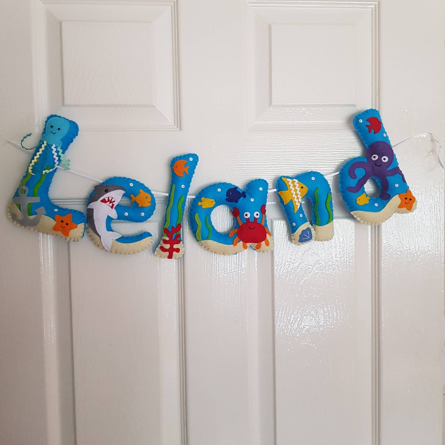 Under the Sea Felt Name Banner, Mermaid and Sea Creatures, Children's ...