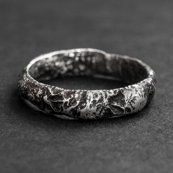 Oxidized Silver Engagement Ring - Etsy